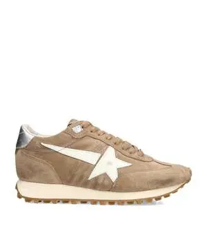 GOLDEN GOOSE Suede Marathon Sneakers - Beige