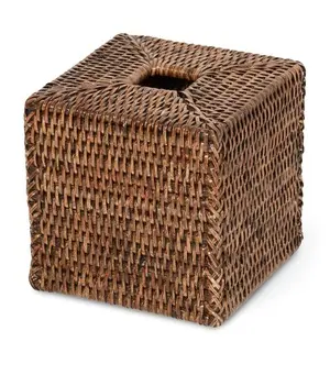 DECOR WALTHER Rattan Basket Square Tissue Box - Brown