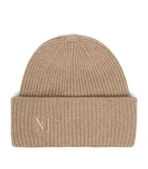 Max Mara Cashmere Monogram Beanie - Beige