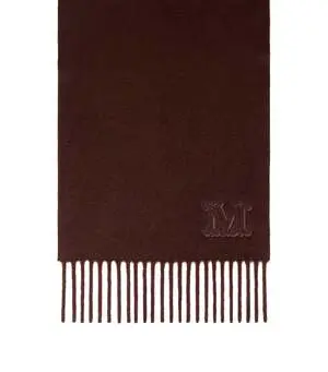 Max Mara Cashmere Monogram Scarf - Burgundy