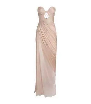 MARIA LUCIA HOHAN Silk Strapless Zephyra Gown - Pink