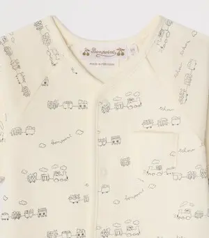 Bonpoint Cotton Train Print Playsuit