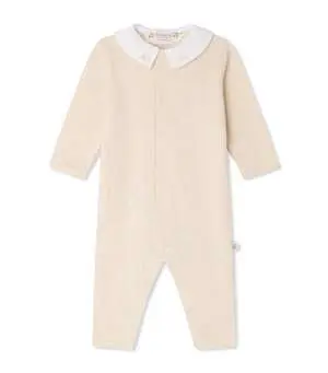 Bonpoint Cotton Embroidered Collar Playsuit