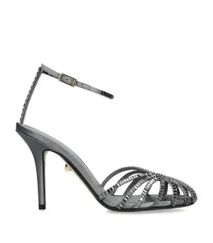 ALEVI MILANO Satin Penelope Xtal Heeled Sandals 95 - Grey