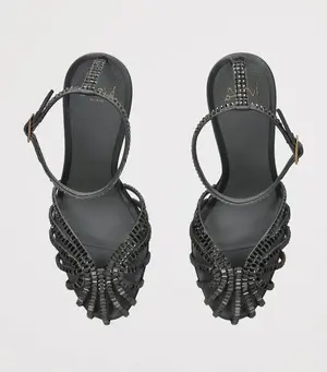 ALEVI MILANO Satin Penelope Xtal Heeled Sandals 95