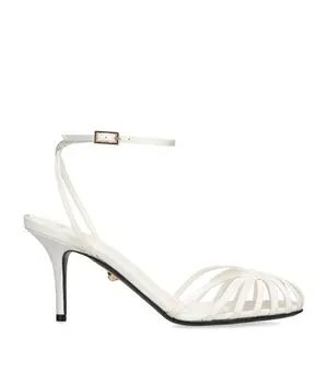 ALEVI MILANO Satin Blake Heeled Sandals 75 - White
