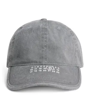 MAISON MARGIELA Cotton Numeric Logo Cap - Grey