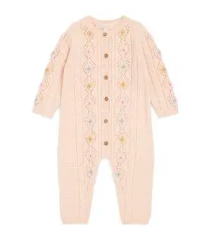 LOUISE MISHA Knitted Floral Playsuit