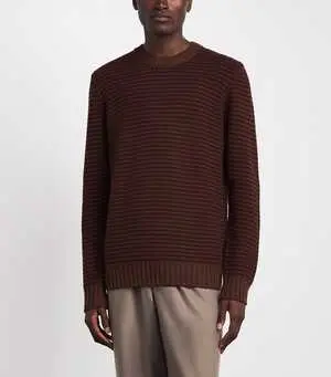 Corneliani Virgin Wool-cashmere Stripe Sweater