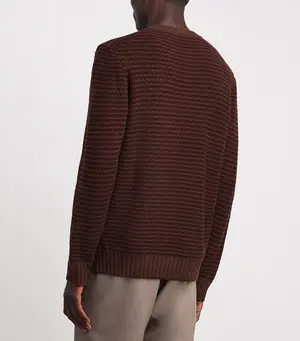 Corneliani Virgin Wool-cashmere Stripe Sweater