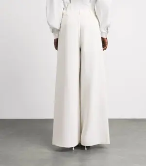 Cinq À Sept Roxane Wide-leg Trousers With Rococo Embroidery