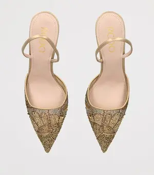 Rodo Rhinestone-embellished Assia Slingback Heels 75