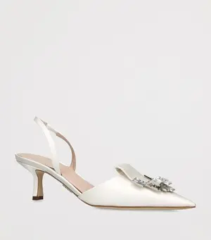 Rodo Satin Dafne Slingback Heels 75