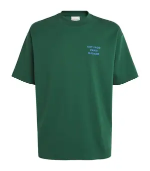 Drole De Monsieur Cotton Slogan T-shirt - Green