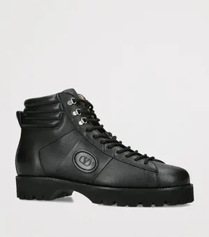 Valentino Garavani Leather Combat Boots