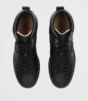 Valentino Garavani Leather Combat Boots