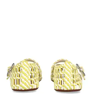 Alaïa Leather Braided Ballerina Flats