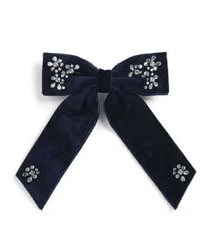 TARTINE ET CHOCOLAT Velvet Rhinestone Hair Clip - Navy