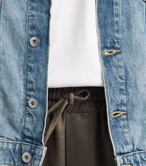 7 For All Mankind Distressed Denim Trucker Jacket