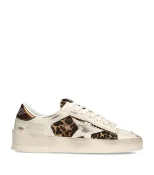 GOLDEN GOOSE Leather Stardan Sneakers - Beige