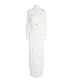 ZIYAD BUAINAIN Charm Embellished Column Gown