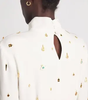 ZIYAD BUAINAIN Charm Embellished Column Gown