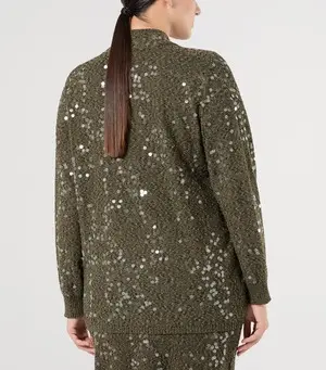 Marina Rinaldi Embellished Sequined Cardigan