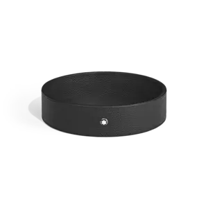 Montblanc Large Round Desk Tray In Grain Leather - Black