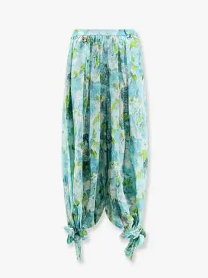 Chloé Harem Multicolor Silk Trousers - White