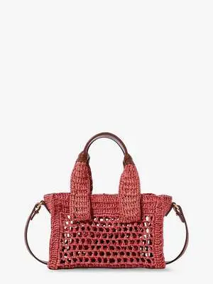 Chloé Raffia Crossbody Bag With Metal Charm - Multicolor