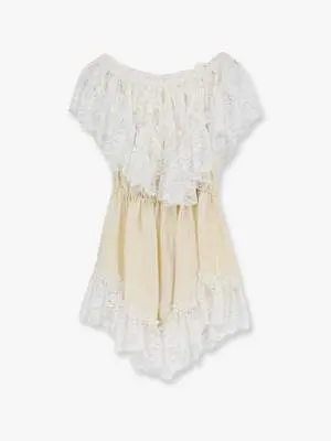 Chloé Silk Jumpsuit With Lace Ruffles