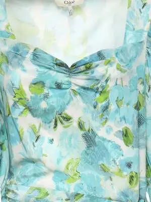 Chloé Floral Print Silk Dress