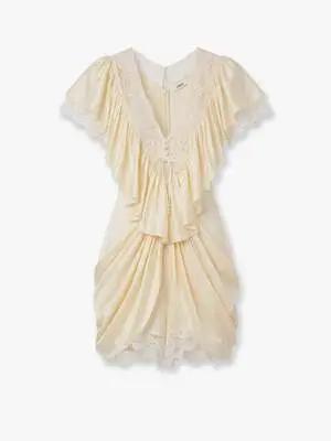 Chloé Silk Jumpsuit With Lace Details - Multicolor