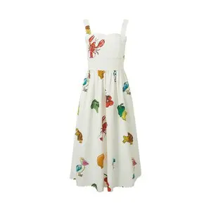 PECANPEPPERPELICAN Vhagar Sleeveless Midi Dress - White