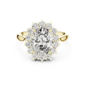 AYA FINE JEWELRY Oval Halo Lab Diamond Engagement Ring In 2.76 Ctw 10k Gold - Yellow