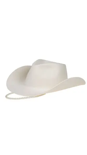 LE TRAP Toulouse Cowboy Hat With Removable Necklace - White