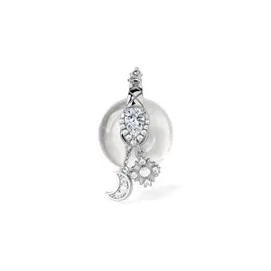 FREQNC ATELIER Ouroboros Charm With Clear Quartz Crystal And Sun/moon Motifs