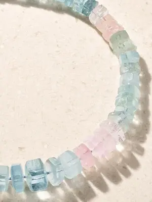 Jia Jia 14k Yellow Gold Aquamarine Beaded Necklace