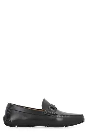 FERRAGAMO Byte Leather Loafers With Round Toe - Black
