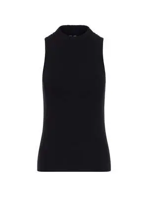 Rick Owens RICK OWENS Ribbed Knit Crew Neck Sleeveless Top Nero