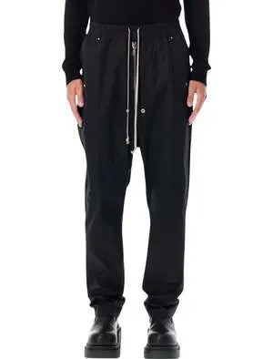 Rick Owens RICK OWENS Bela Heavy Poplin Utility Trousers With Exposed Center Zip And Dropped Crotch Nero