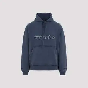 Balenciaga BALENCIAGA Oversized Cotton Hoodie With Star Detail Blue