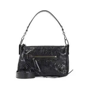 Balenciaga BALENCIAGA Mini Le City Moto Shoulder Handbag Black