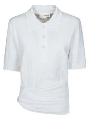 Victoria Beckham Tailored Polo With Cropped Slim Fit - Bianco