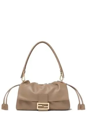 Fendi Mini Lamb Leather Shoulder & Crossbody Bag - Grigio