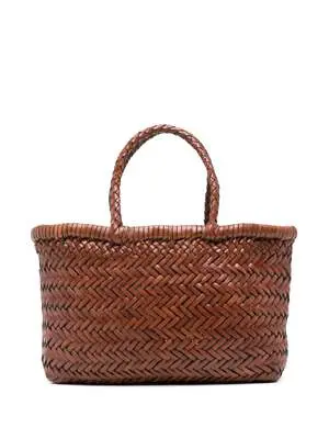 Dragon Diffusion Mini Leather Tote Bag With Double Top Handles, No Closure - Marrone