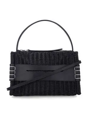 JW Anderson Mini Woven Leather Loafer Handbag - Nero