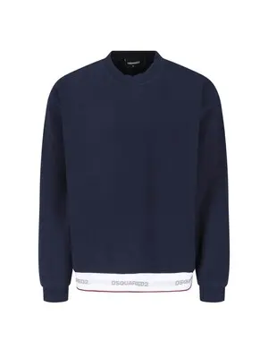 Dsquared2 100% Cotton Crewneck Sweater - Blue