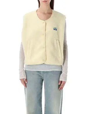 American Vintage Hoktown Sleeveless Fleece Vest - Beige