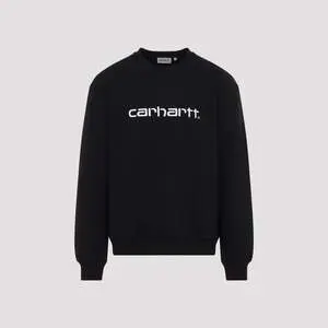 Carhartt Work In Progress Carhartt." Logo Crewneck Sweatshirt - Black